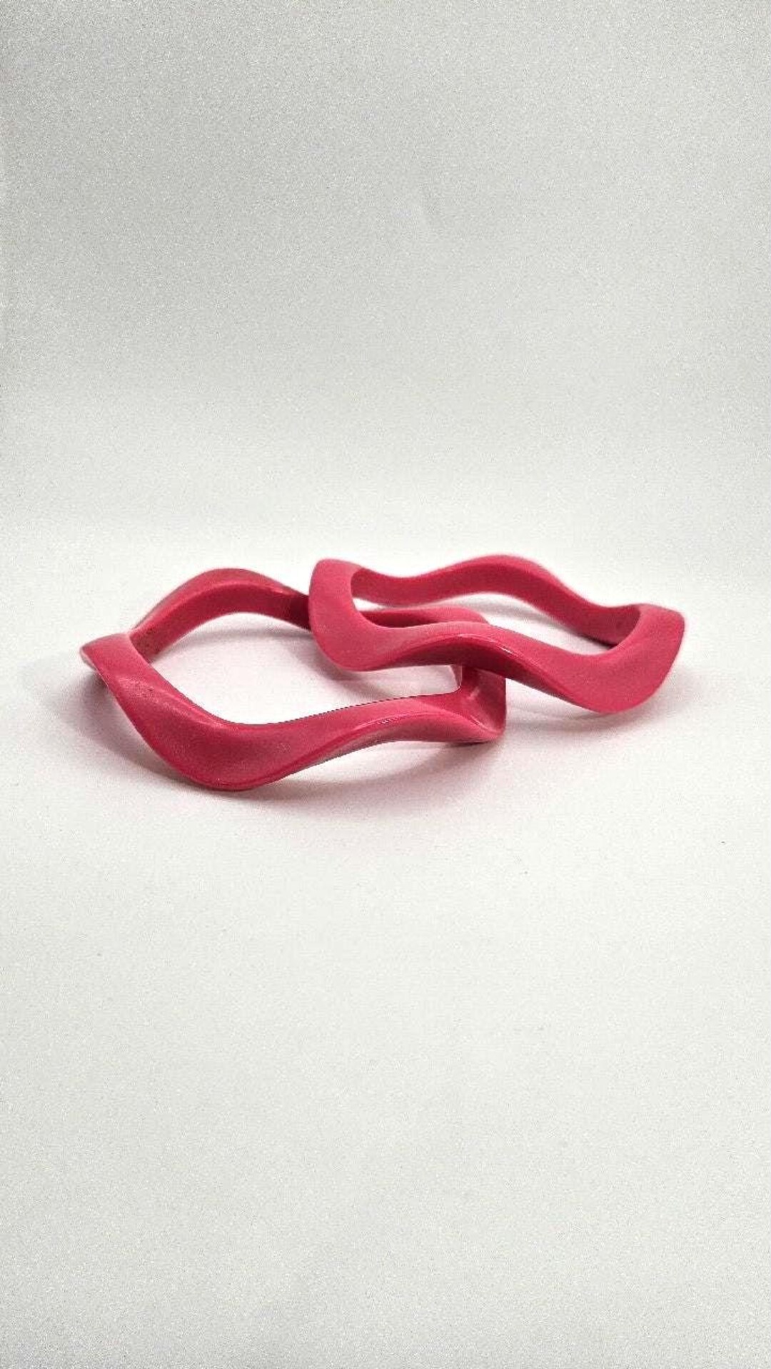 80s Retro Wavy Bangle Bracelet Pair - Etsy