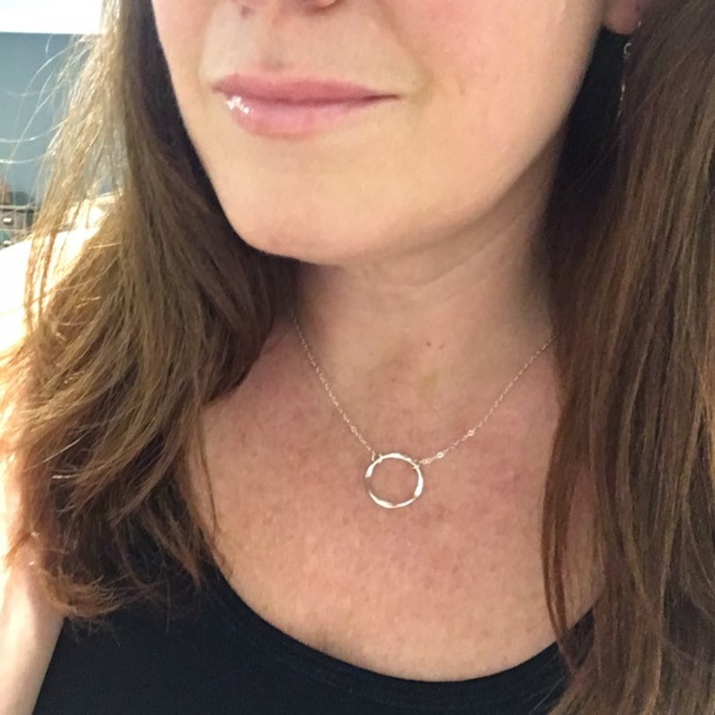 Circle Necklace Silver Infinity Necklace Eternity Necklace - Etsy