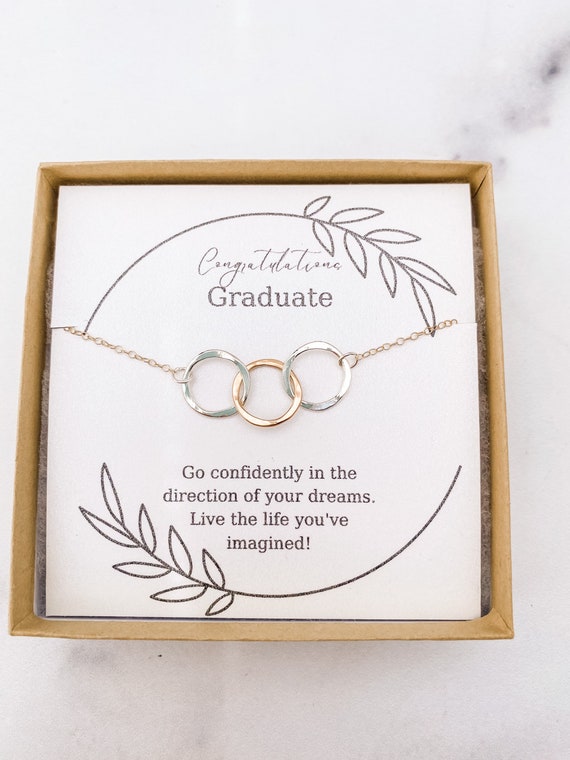 3 Circle Necklace Silver Gold Graduation Gift Eternity 3 - Etsy