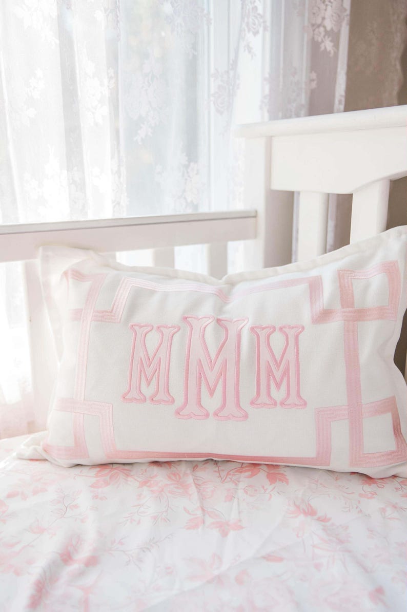 Personalized Appliqué Monogram Baby Pillow – Custom Nursery Pillow ...