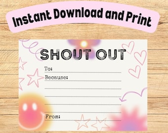 Shout Out Cards Promote Kindness Students, Teachers, Admin Staff ...