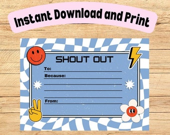 Shout Out Cards Promote Kindness Students, Teachers, Admin Staff ...