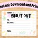 Shout Out Cards Promote Kindness Students, Teachers, Admin Staff ...