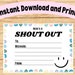 Shout Out Cards Promote Kindness Students, Teachers, Admin Staff ...