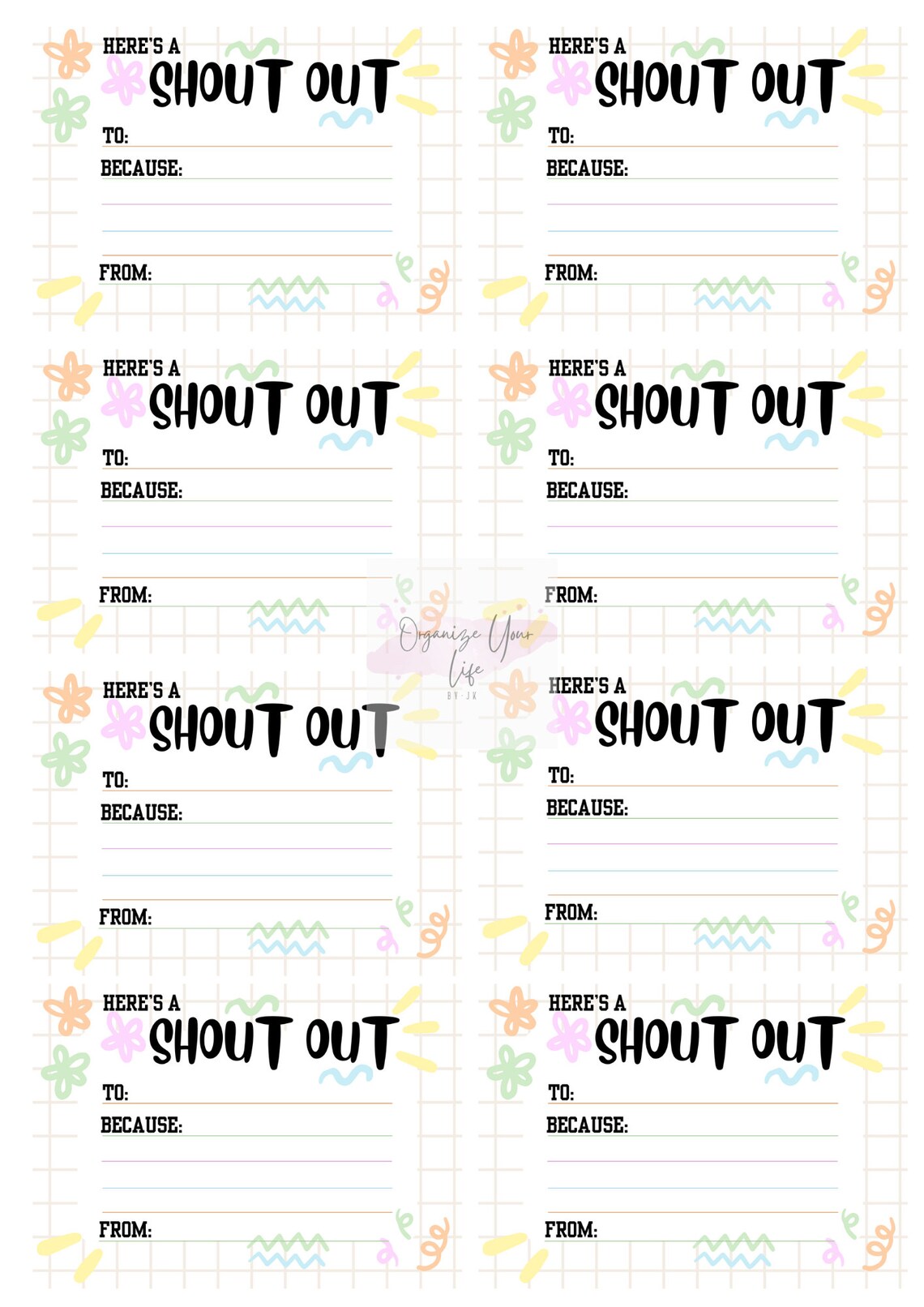 Shout Out Cards Promote Kindness Students, Teachers, Admin Staff ...