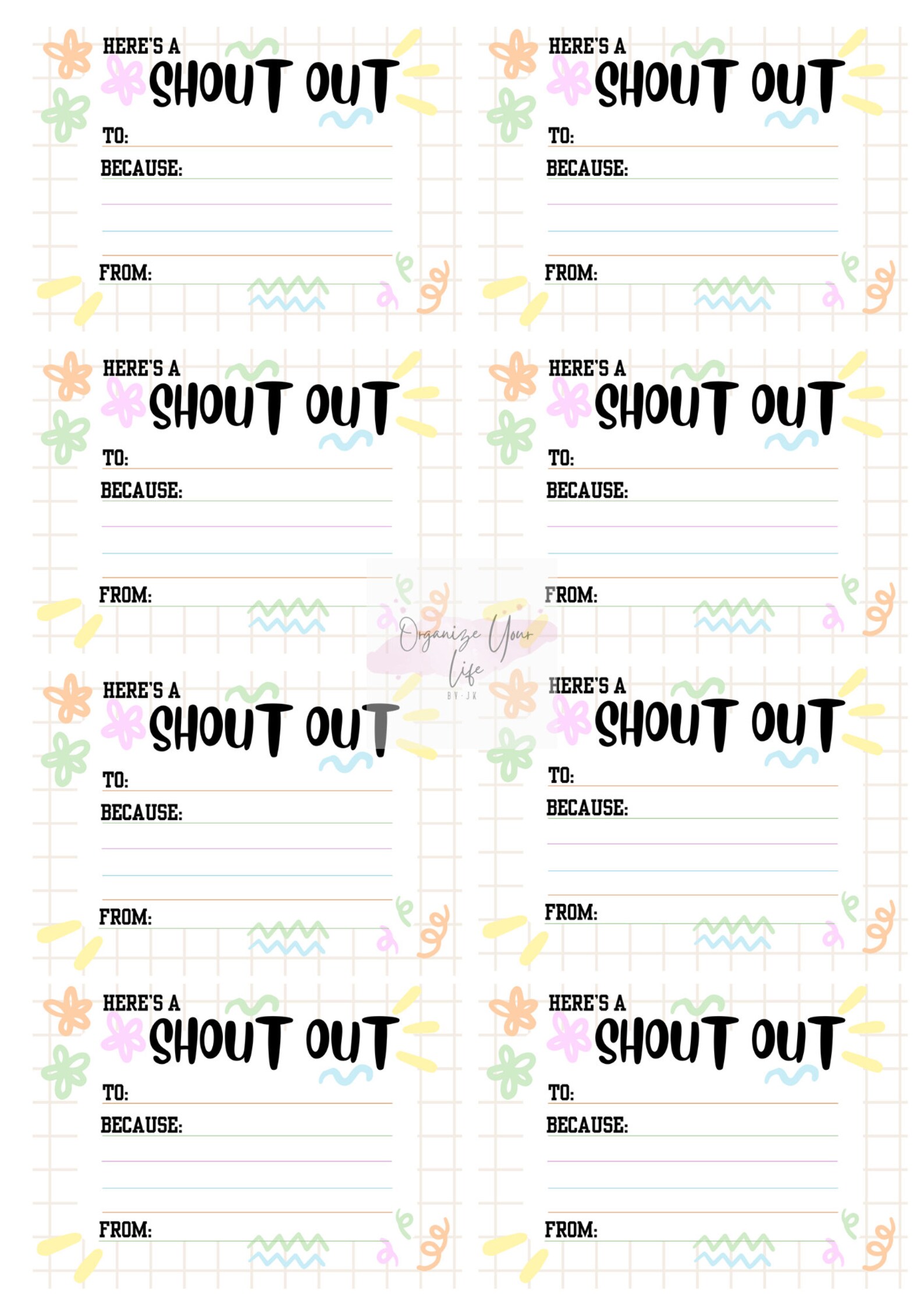 Shout Out Cards Promote Kindness Students, Teachers, Admin Staff ...