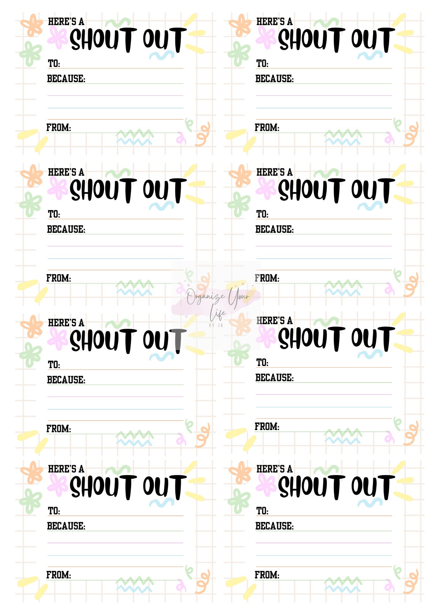 Shout Out Cards Promote Kindness Students, Teachers, Admin Staff ...