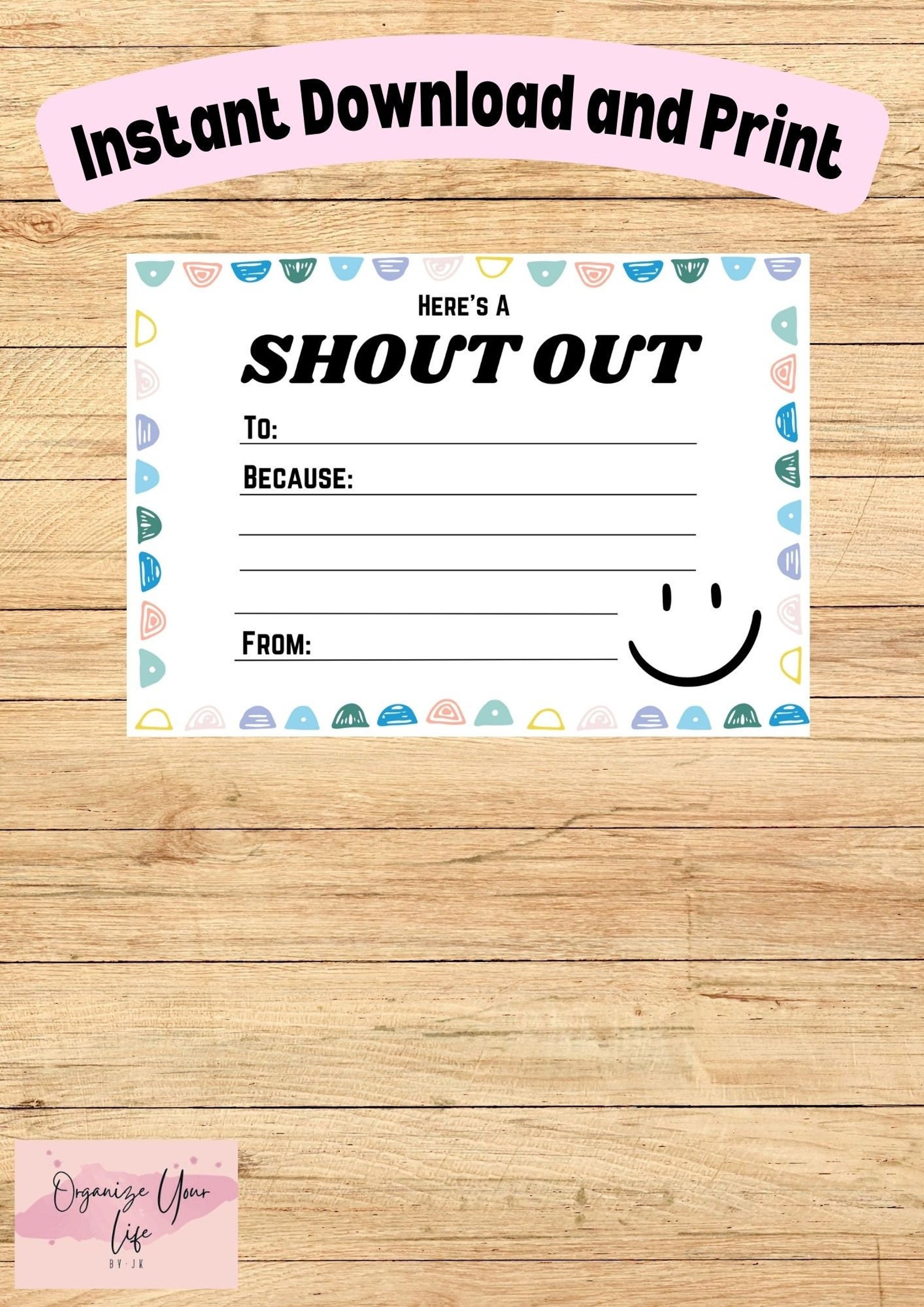 Shout Out Cards Promote Kindness Students, Teachers, Admin Staff ...