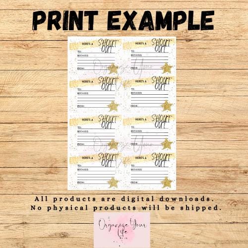 Kindness Shout Out Cards: Printable Appreciation Notes (digital ...