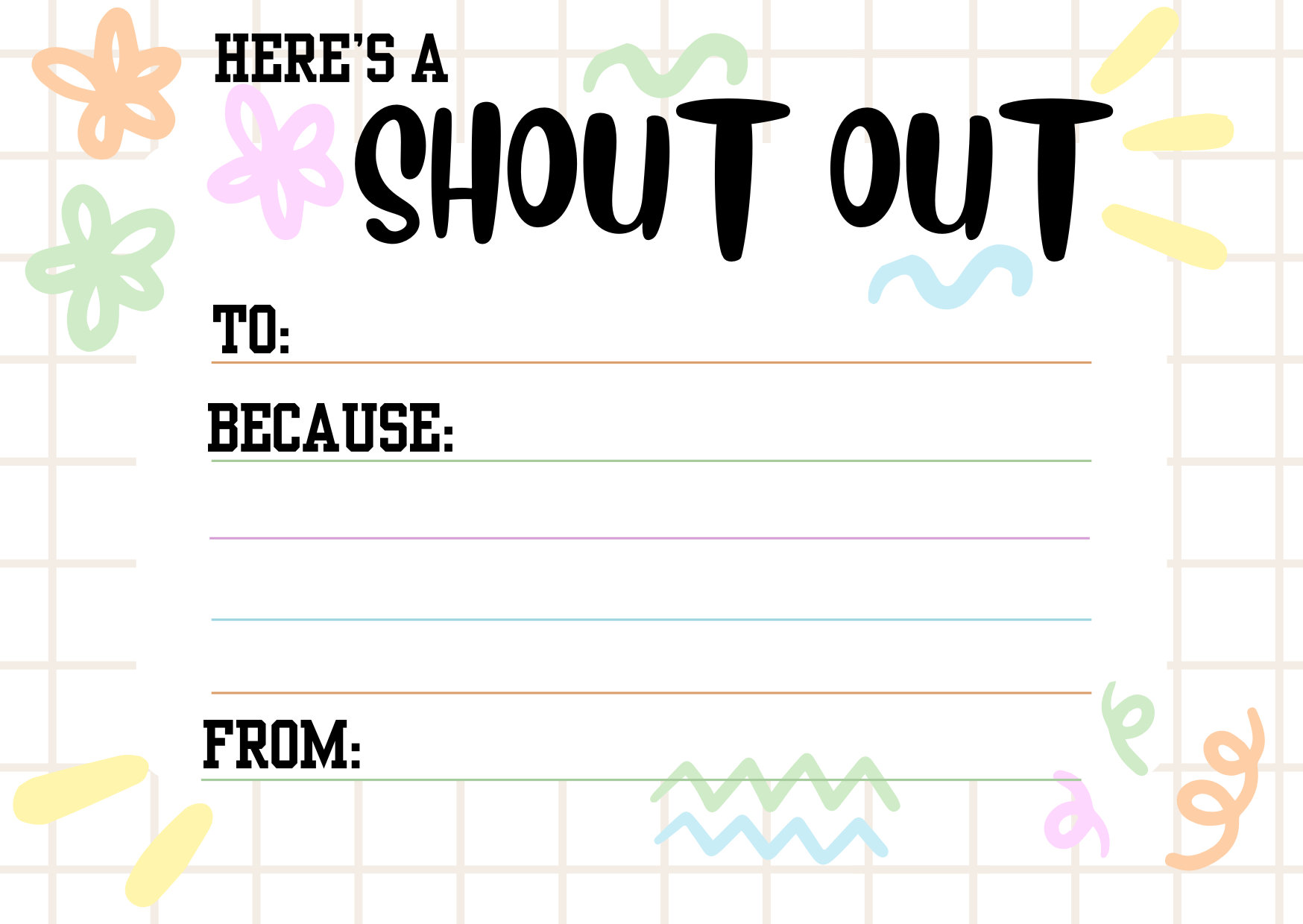 Shout Out Cards Promote Kindness Students, Teachers, Admin Staff ...