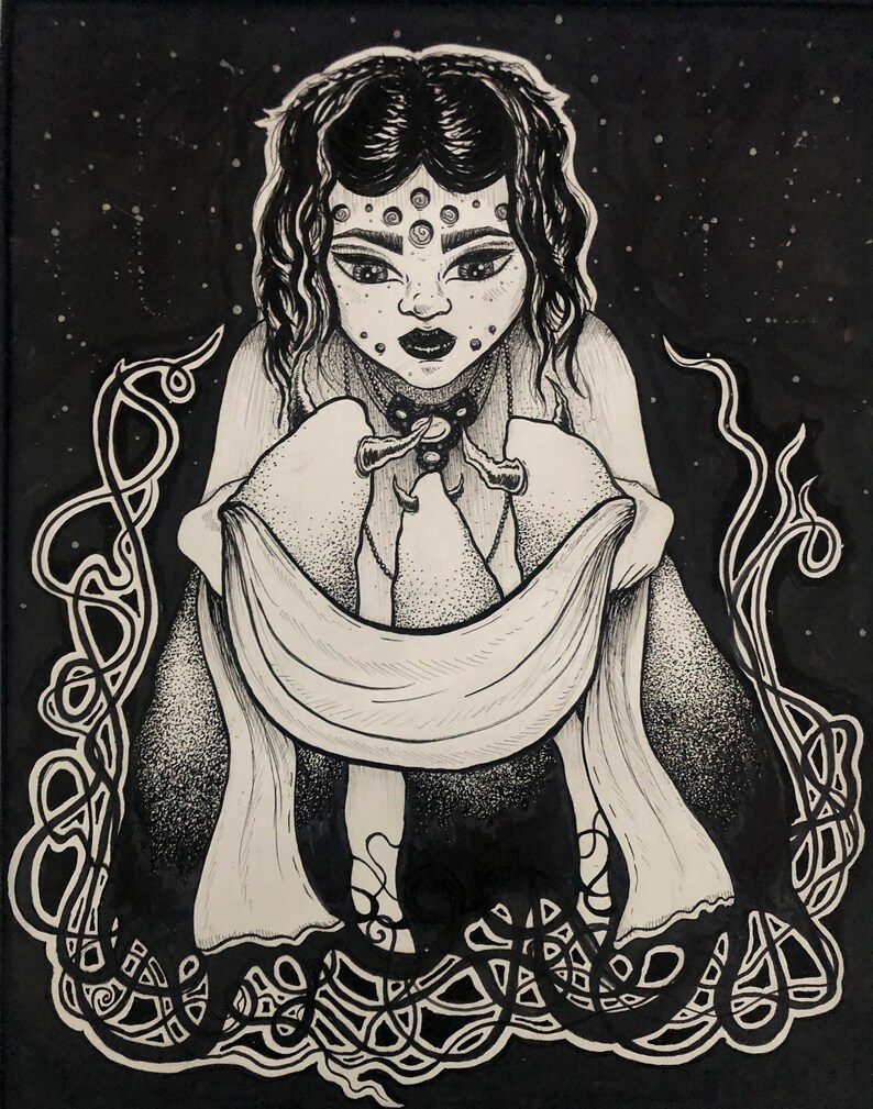 Demon Cuddle Puddle Original Drawing - Etsy