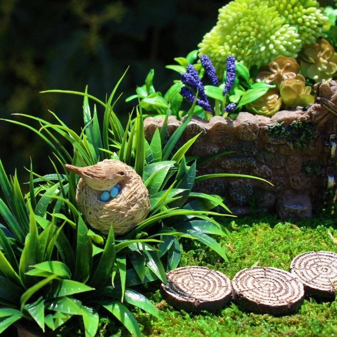 Fairy Garden, Birds Nest, Nest With Bird, Mini Birds, Resin Birds, Nest ...
