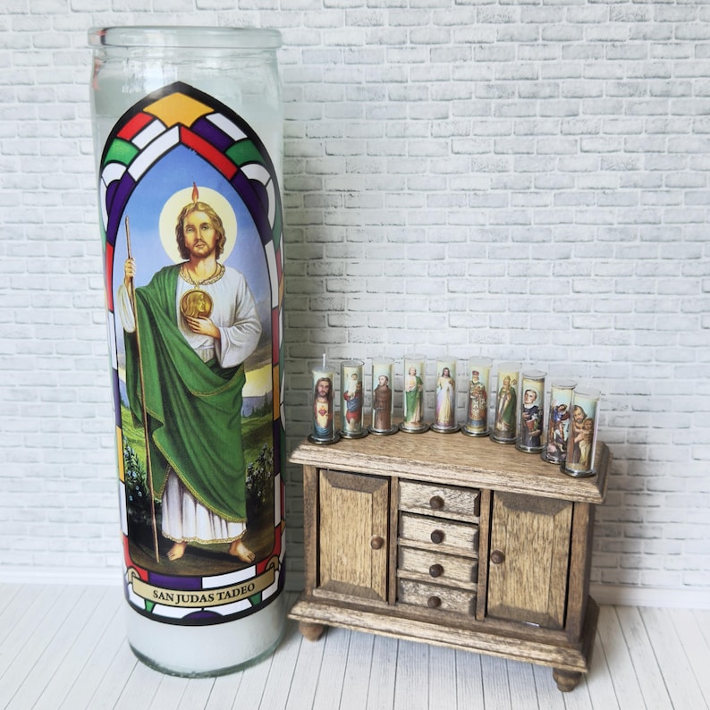 Mini Male Candles, Miniature Dollhouse Catholic Saint, Devotional ...