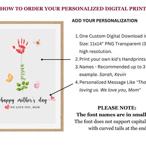 Personalized Flower Handprint, Mother's Day Flower Handprint, Grandma ...