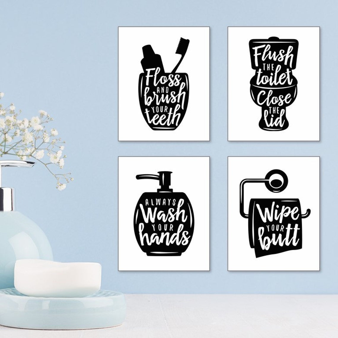 Bathroom Toilet Prints Posters Home Décor Gift Typography Gift - Etsy