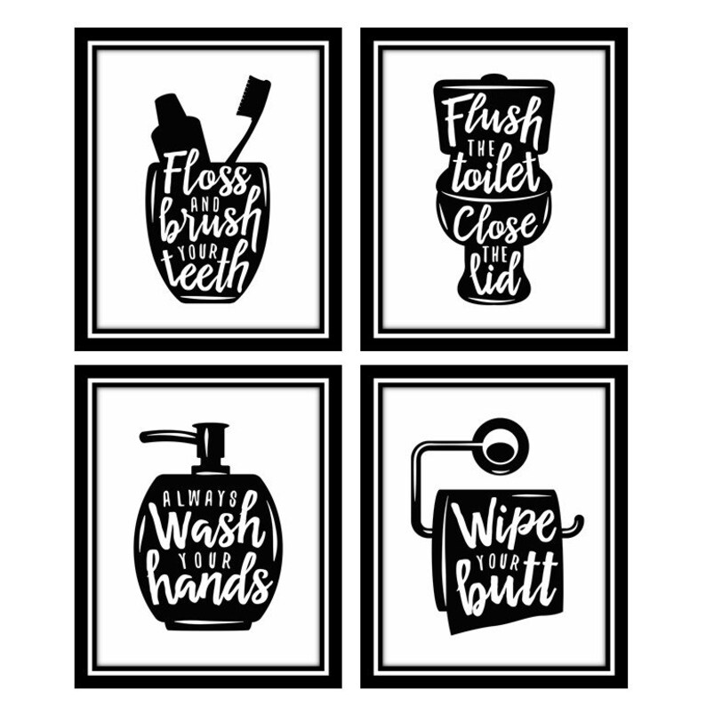 Bathroom Toilet Prints Posters Home Décor Gift Typography Gift - Etsy