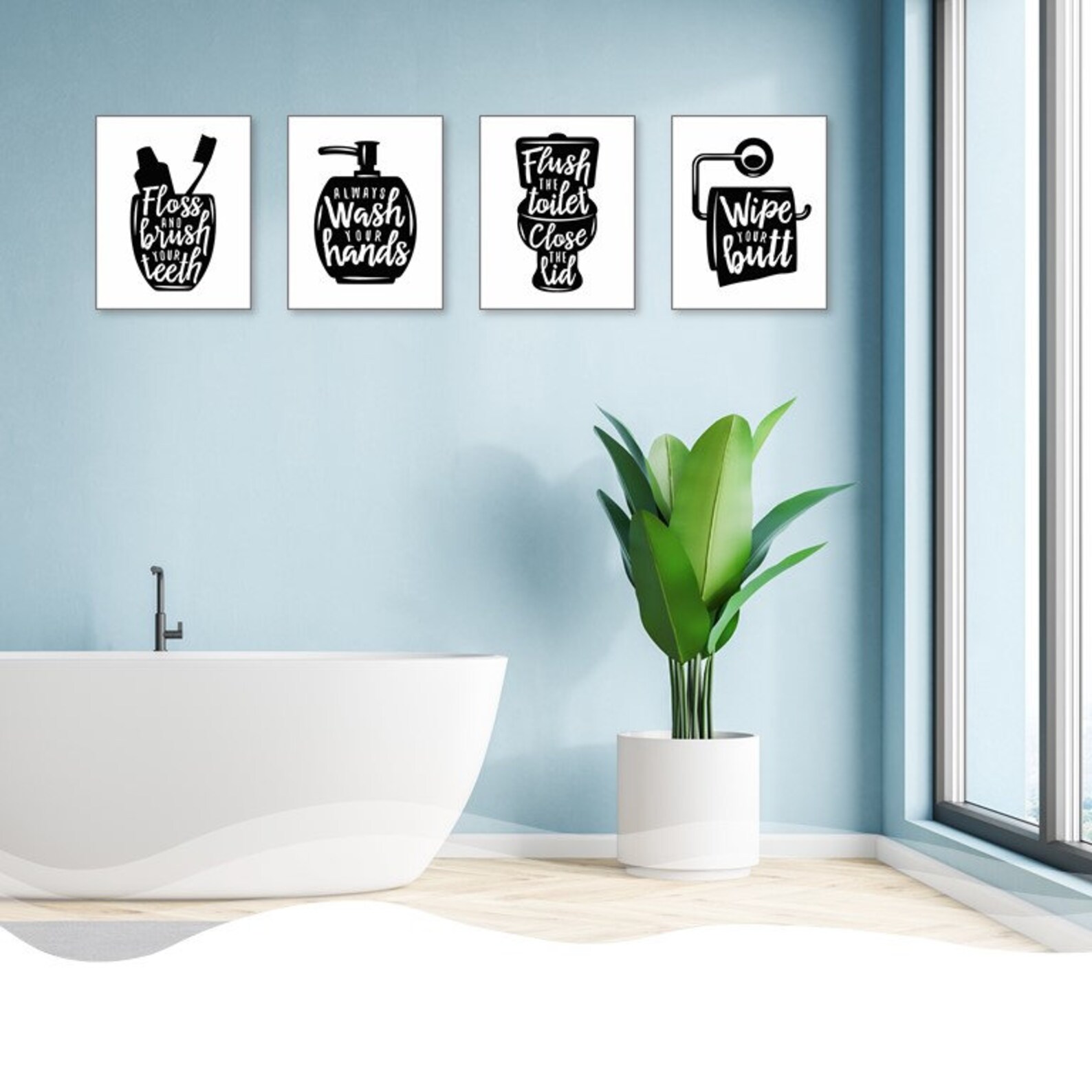 Bathroom Toilet Prints Posters Home Décor Gift Typography Gift Unframed ...