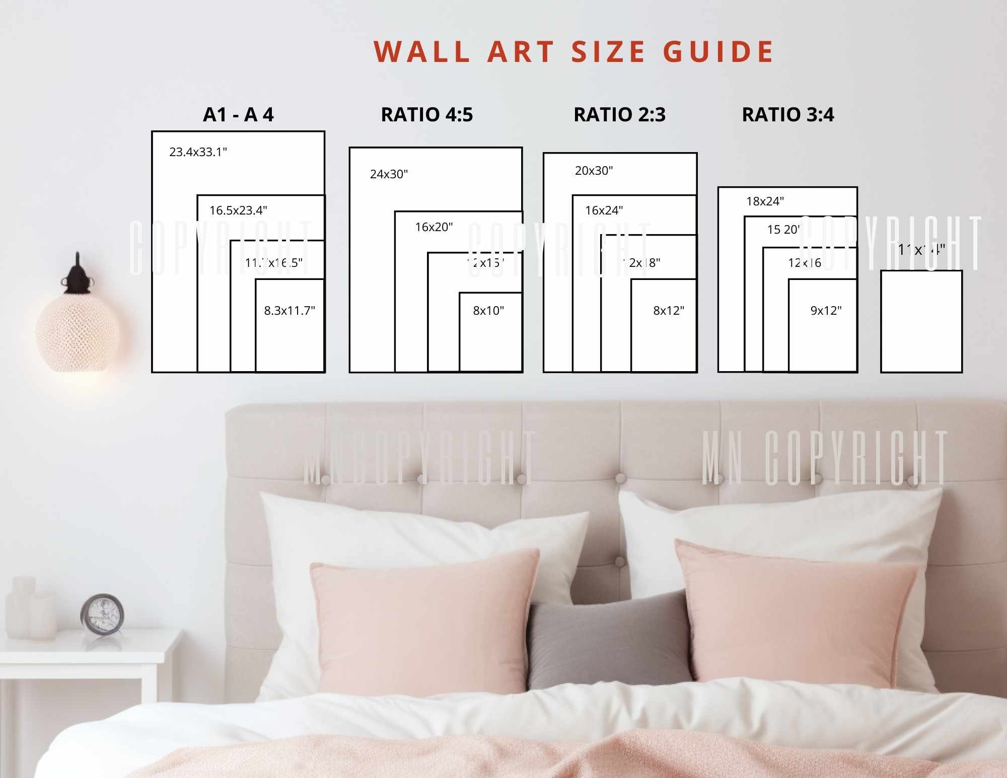 Bedroom Wall Decor Art Size Guide Digital Prints, Livingroom Wall Art ...