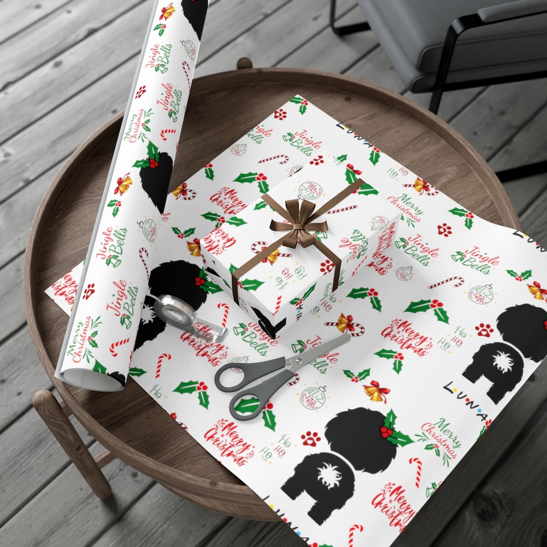 Personalized Dog Breed With Name Christmas Wrapping Paper, Birthday ...