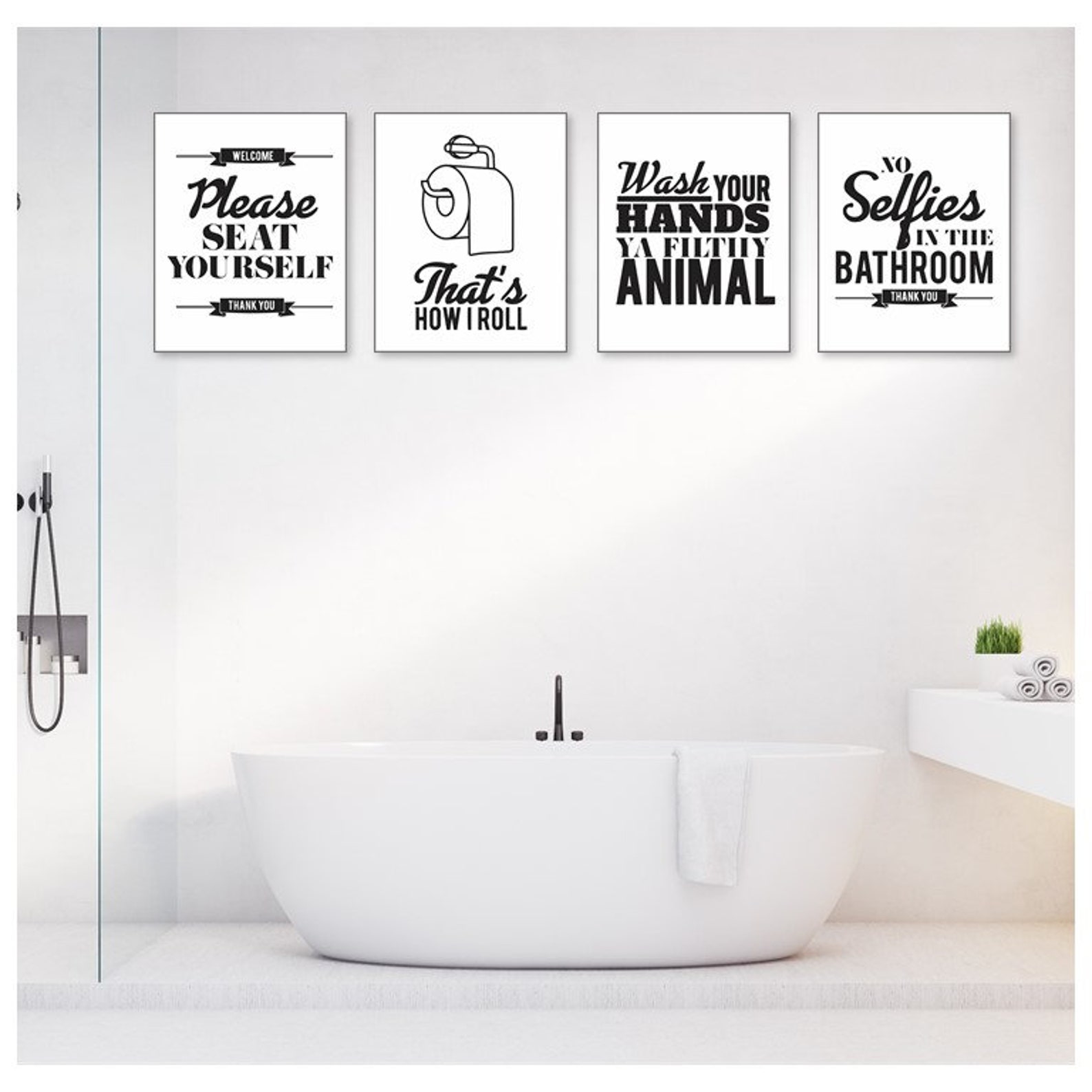 Bathroom Toilet Prints Posters Home Décor Gift Typography Gift Unframed ...