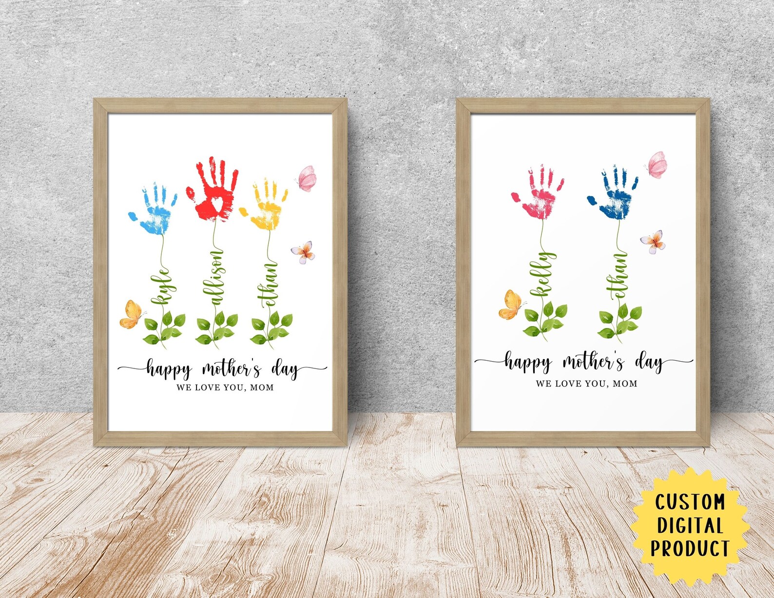 Personalized Flower Handprint, Mother's Day Flower Handprint, Grandma ...