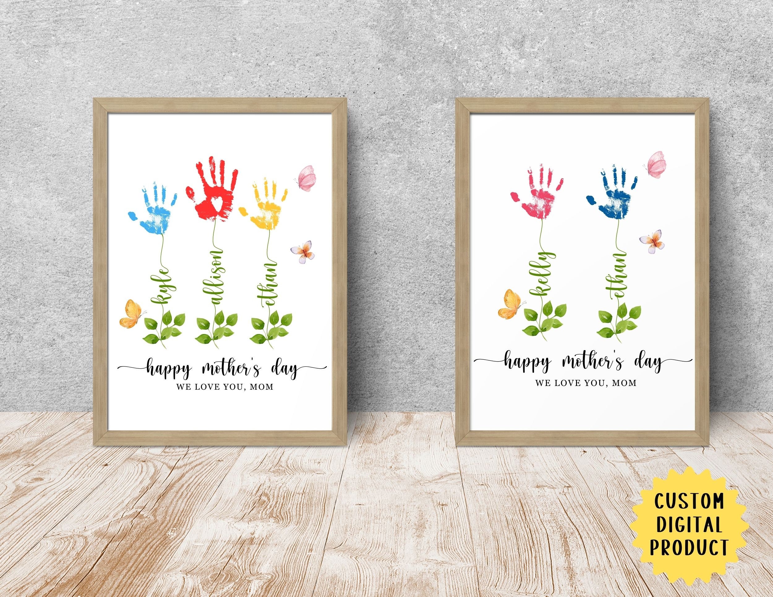 Personalized Flower Handprint, Mother's Day Flower Handprint, Grandma ...