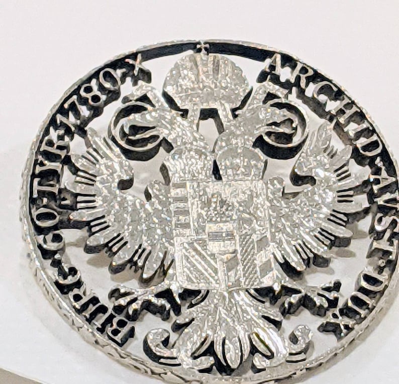 Vintage Carved Austrian Silver Coin Archid Avst Dux Burg Co Tyr 1780 ...