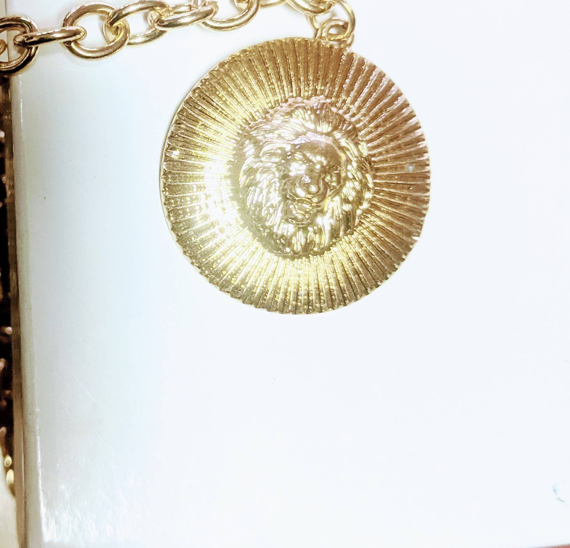 Gold Chain Link Lion Head Belt Women's Vintage M - Etsy