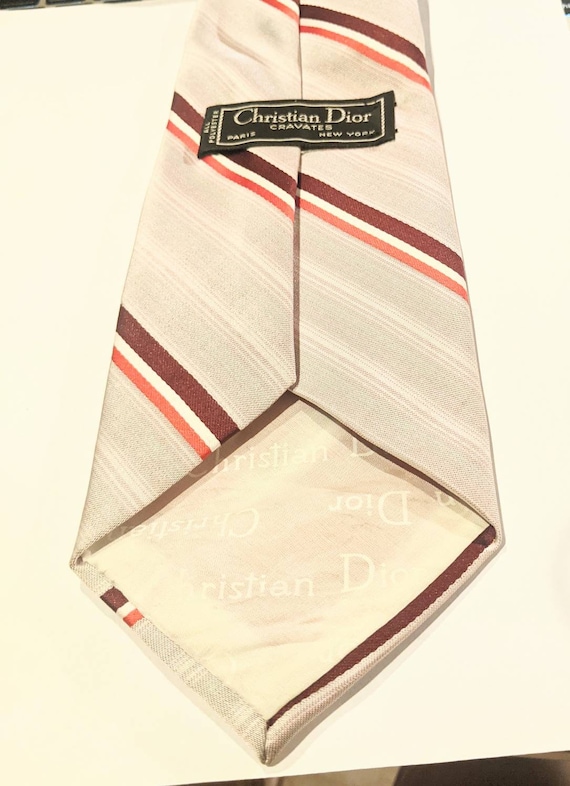 Christian Dior Necktie Men's Vintage* Beige Authentic - Gem