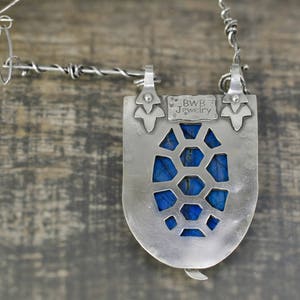 Handmade Sterling Silver and Labradorite Turtle Pendant With Handmade ...