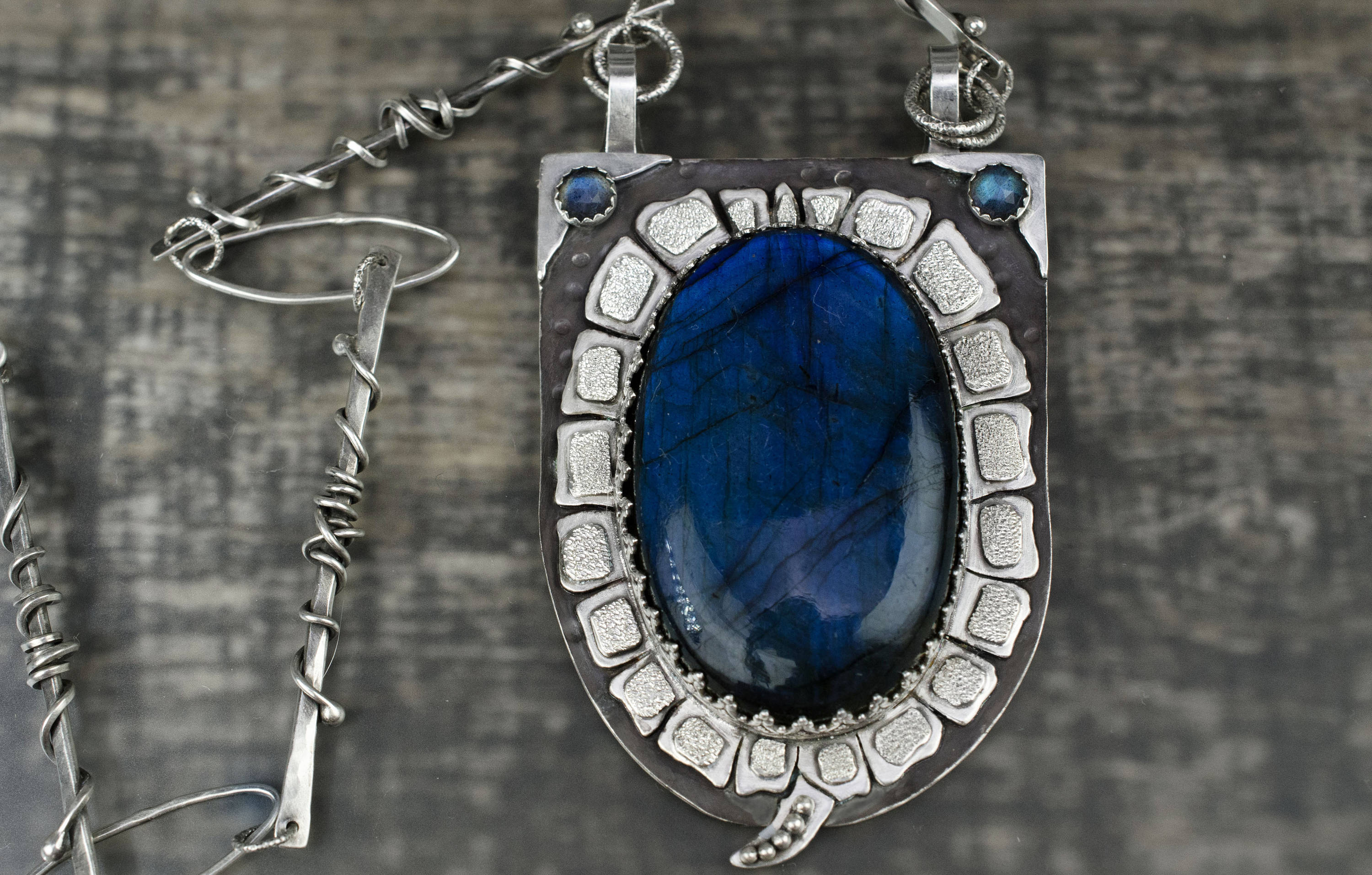 Handmade Sterling Silver and Labradorite Turtle Pendant With Handmade ...