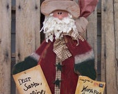 Items similar to Primitive Santa Clause Wood Craft Pattern - Dear Santa ...