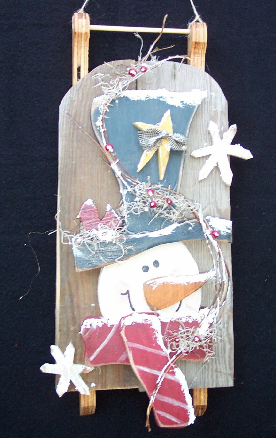 Barn Wood Snowman Sled Wood Craft Pattern for Winter or Christmas - Etsy