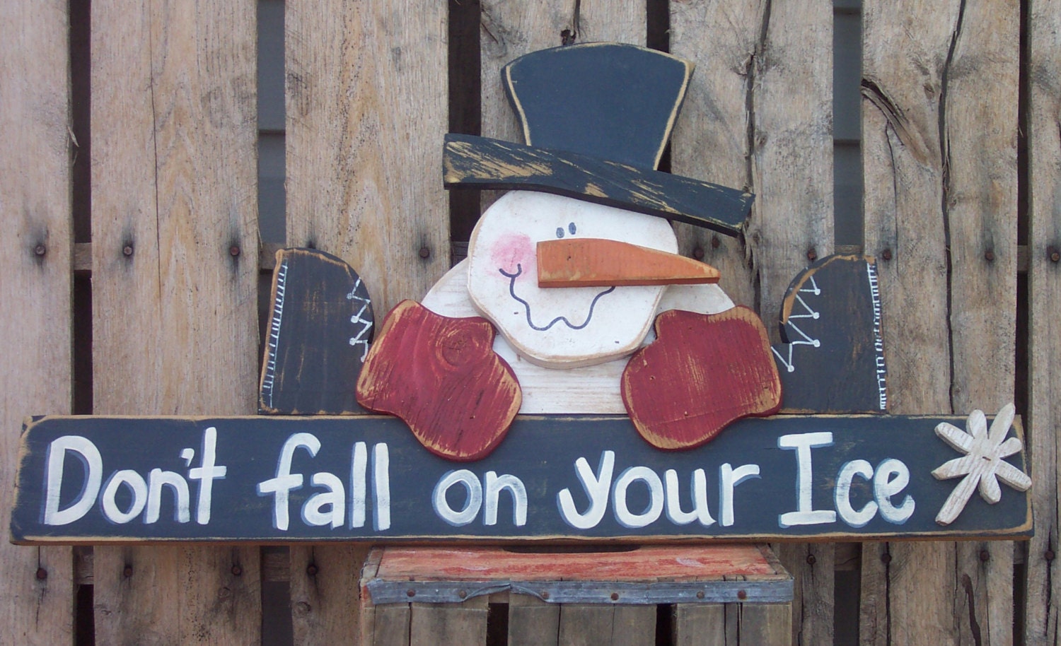 Don't Fall on Your Ice Snowman Wood Craft Pattern for Winter - Etsy