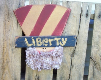 Uncle Sam Rustic Wood Craft Pattern for the 4th of July | Etsy