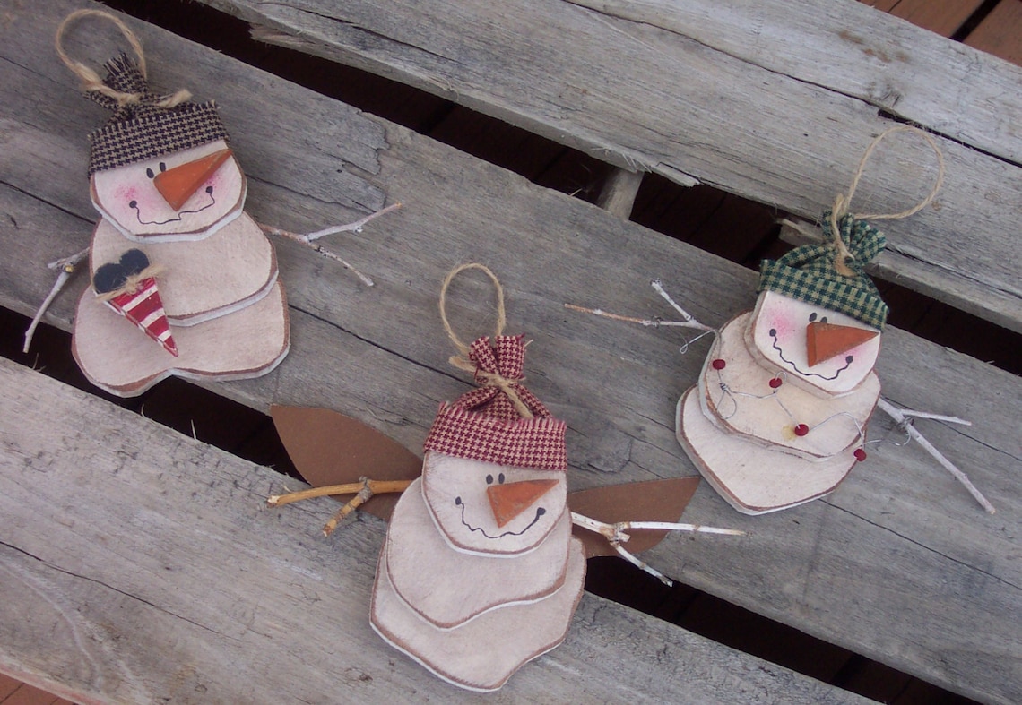 Snowman Christmas Ornaments Wood Craft Pattern for Winter and Christmas ...