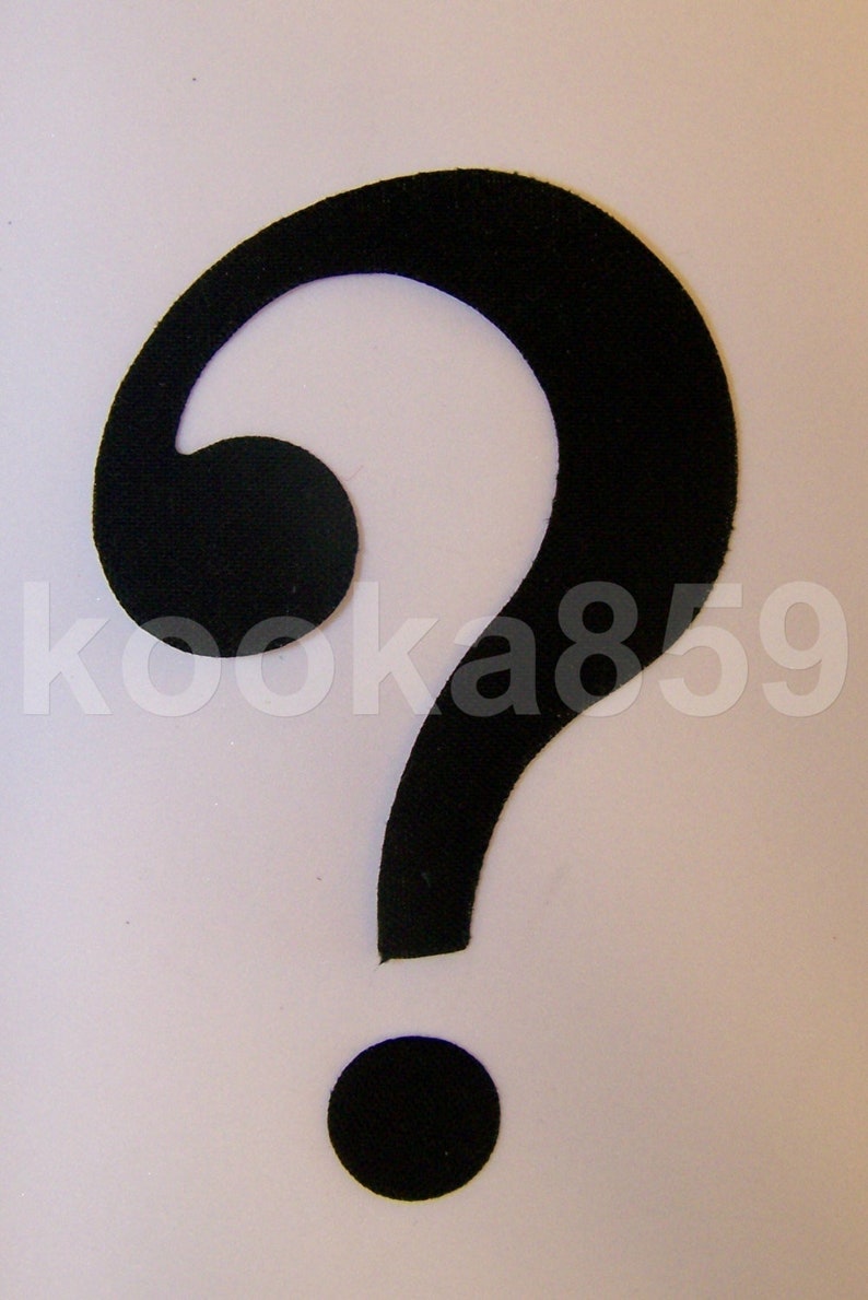 Question Mark Large 11" Iron on Patch Comic Con Cosplay Halloween ...