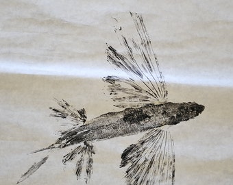 Gyotaku Fish Print Flying Fish Malolos Limited Edition Art by Maui ...