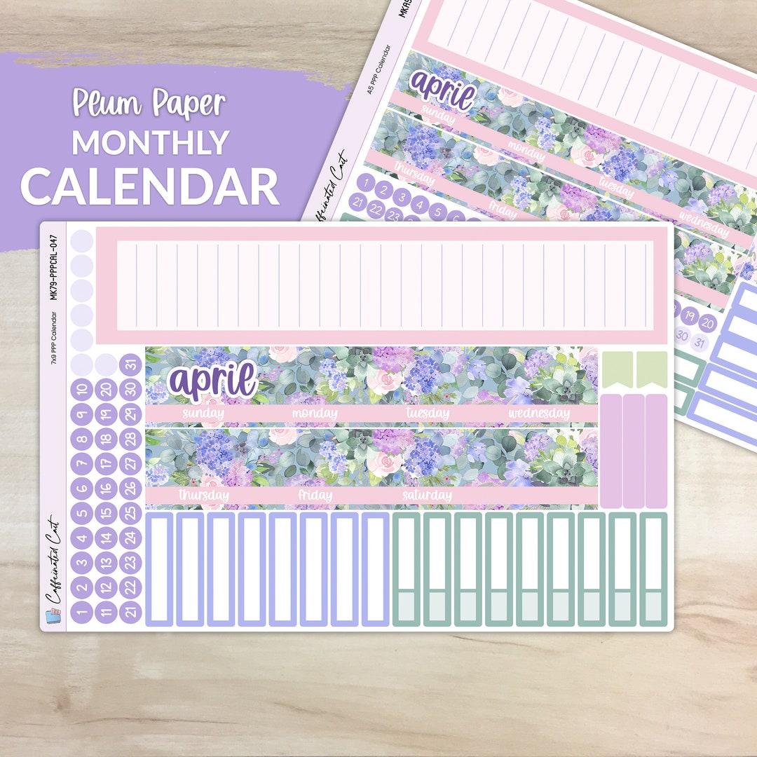 Calendar Kit for PLUM PAPER Planners - Spring Bouquet [ MK-047 ] - Etsy