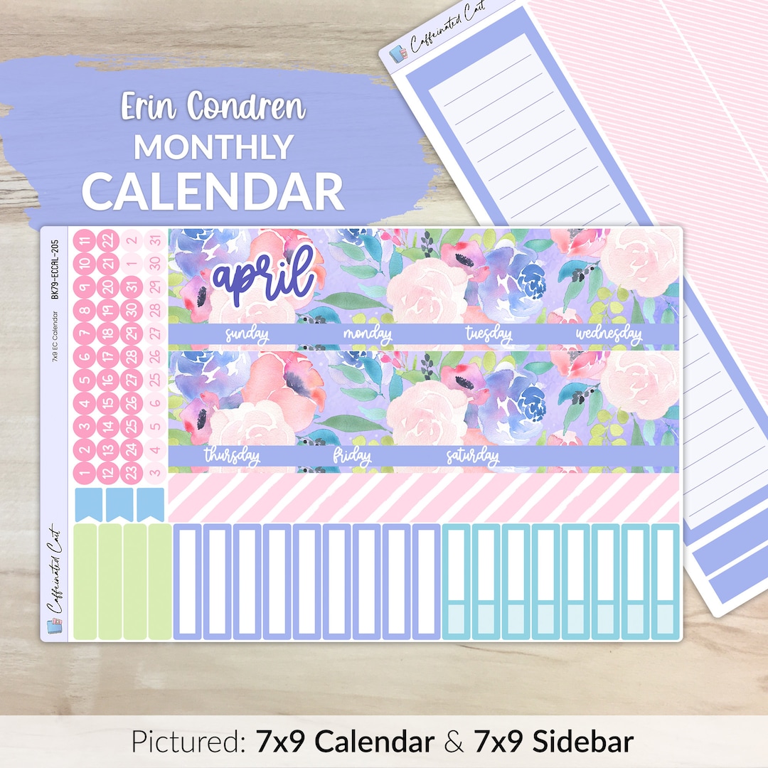 Calendar Kit for ERIN CONDREN Planners - Periwinkle [ MK-205 ] - Etsy