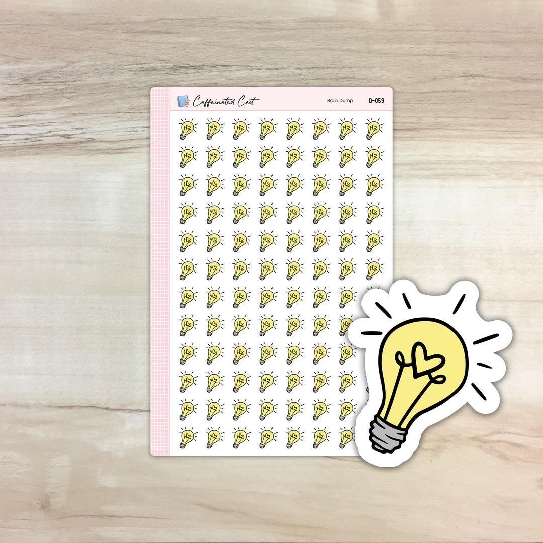Lightbulb Doodle Icon Stickers D-059 - Etsy