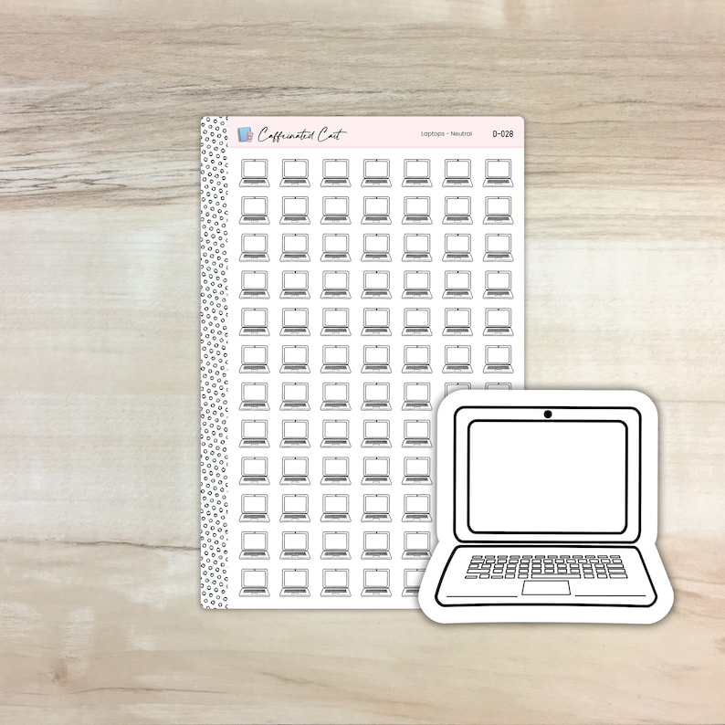 Laptop Doodle Icon Stickers - Etsy