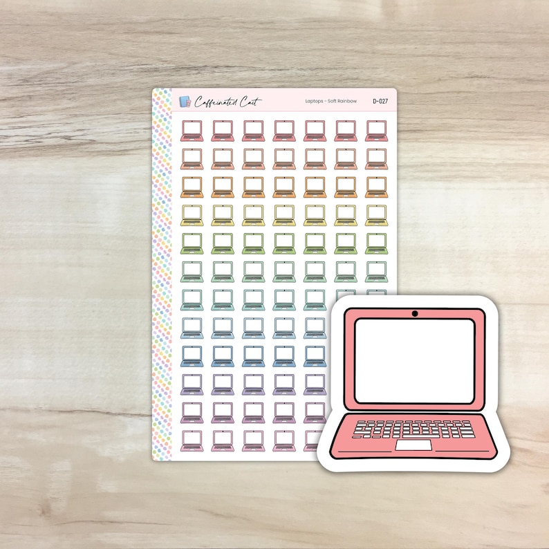 Laptop Doodle Icon Stickers - Etsy