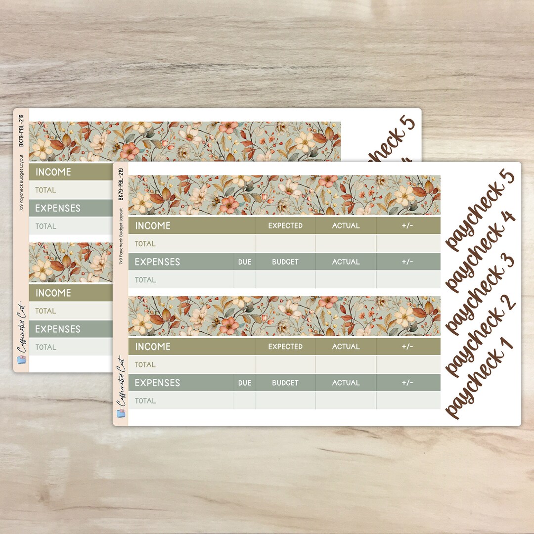 Paycheck Budget Kit - Vintage Floral [ BK-219 ] - Etsy