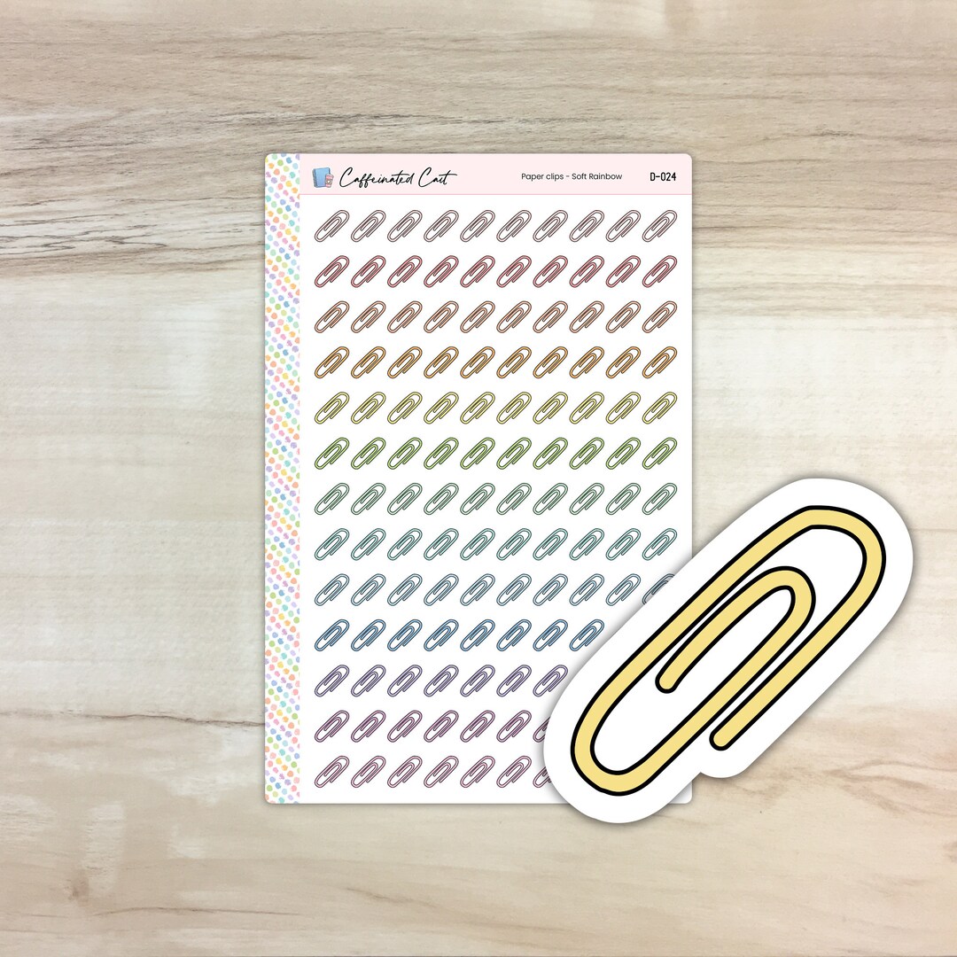 Paper Clip Doodle Icon Stickers Soft Rainbow Colorway D-024 - Etsy