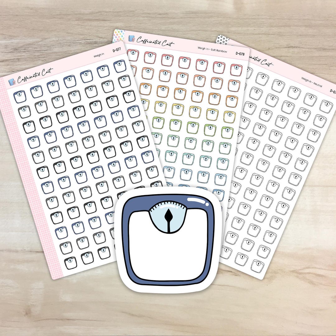 Scale/weigh-in Doodle Icon Stickers - Etsy