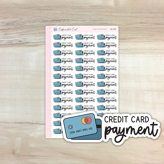 Credit Card Payment Doodle Script Stickers DS-305 - Etsy