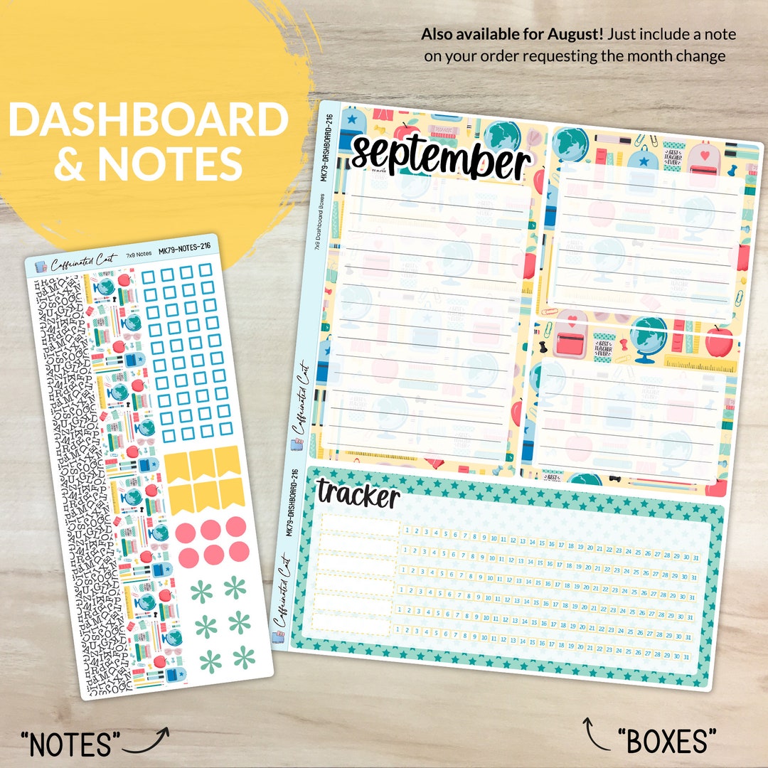 Dashboard and Notes Kit - Back to School [ BK-216 ] - Etsy