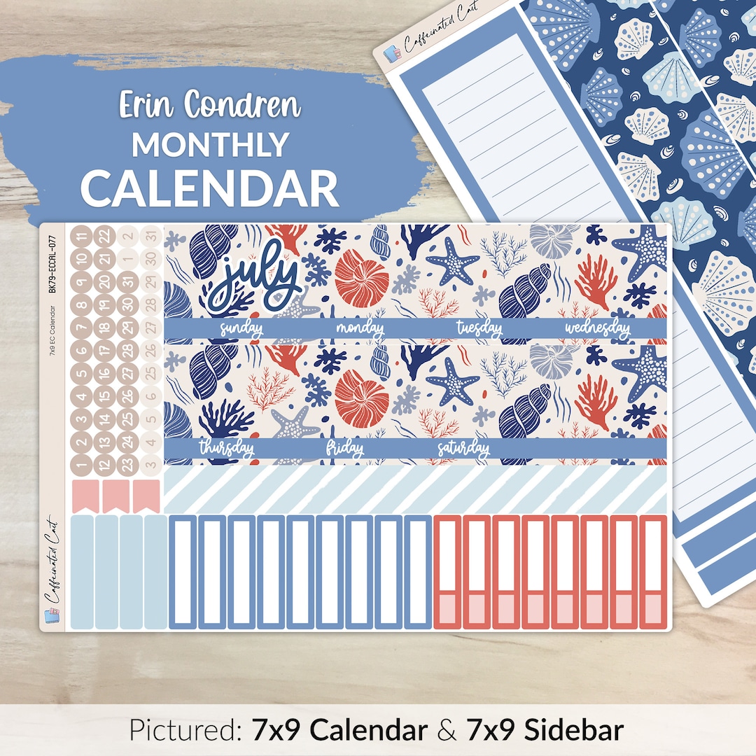 Calendar Kit for ERIN CONDREN Planners - Oceana [ MK-077 ] - Etsy
