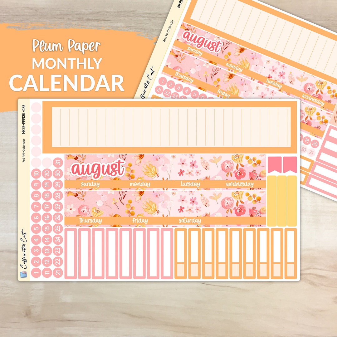 Calendar Kit for PLUM PAPER Planners - Wildflower Punch [ MK-089 ] - Etsy
